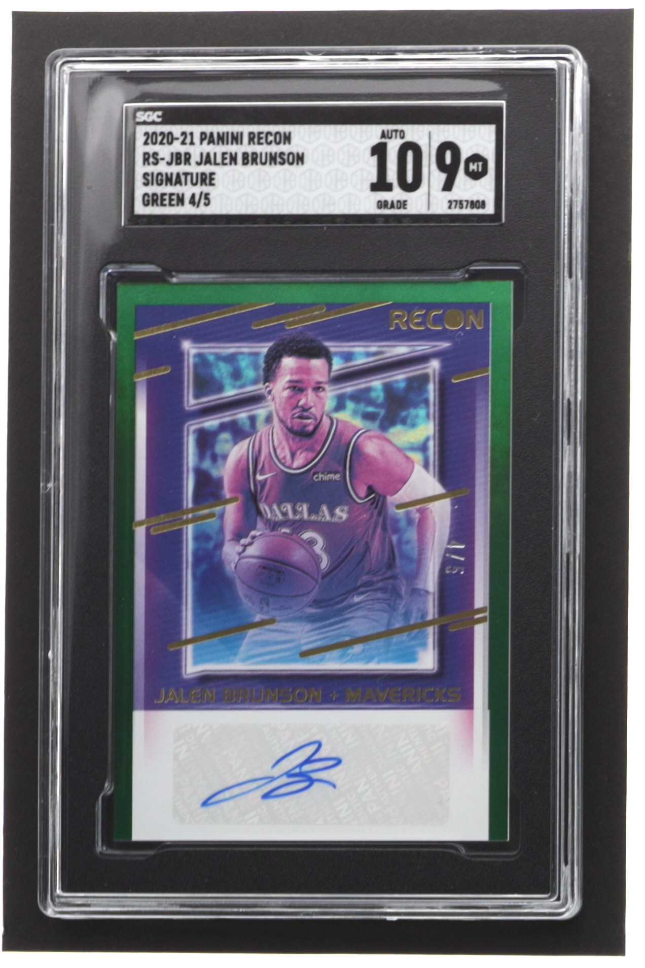 Jalen Brunson 2020-21 Panini Recon Recon Signatures Green #14 #4/5 (SGC ...