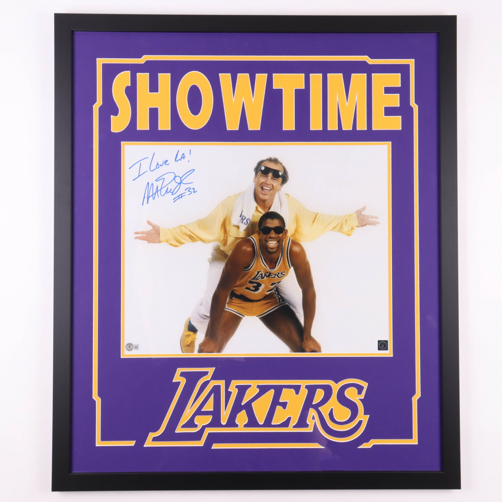 Magic Johnson Signed "Showtime Lakers" Custom Framed Photo Inscribed "I ...