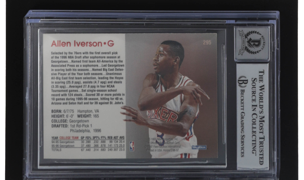 Allen Iverson Signed 1996-97 Hoops #295 RC (BGS) | Pristine Auction
