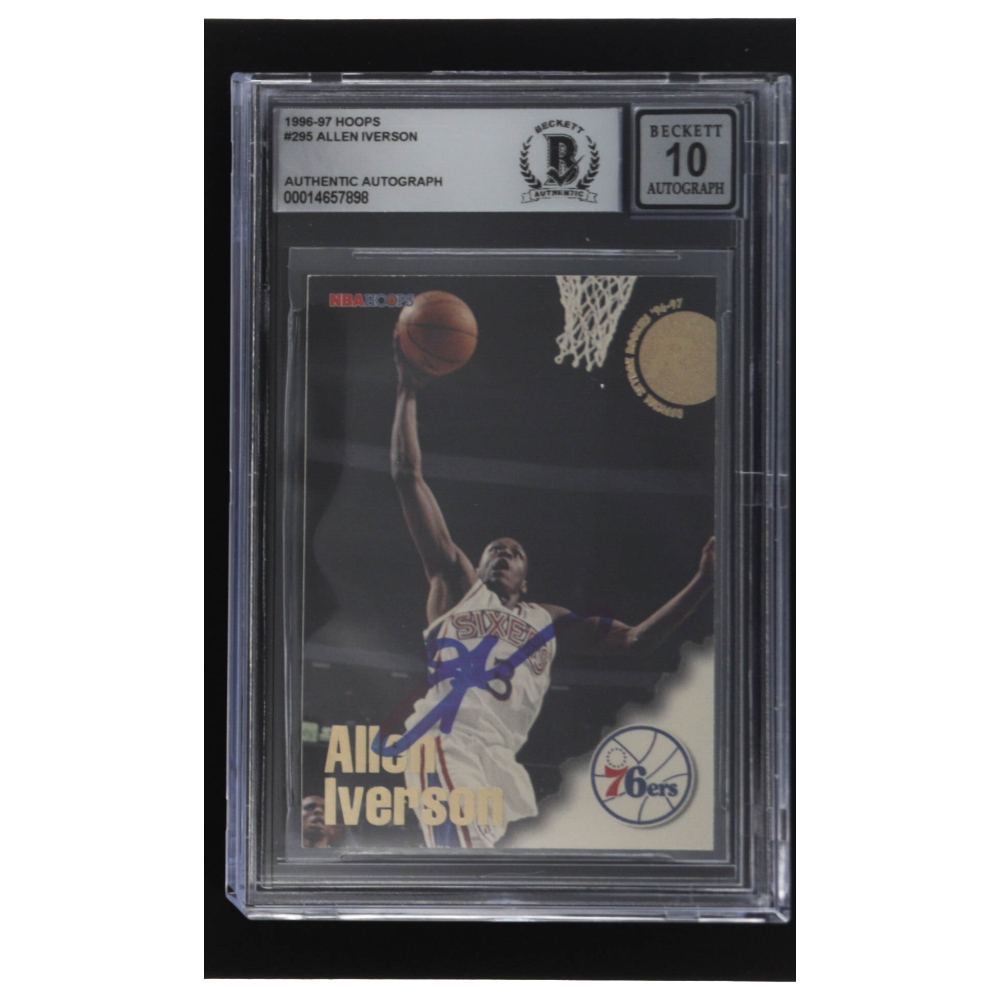 Allen Iverson Signed 1996-97 Hoops #295 RC (BGS) | Pristine Auction