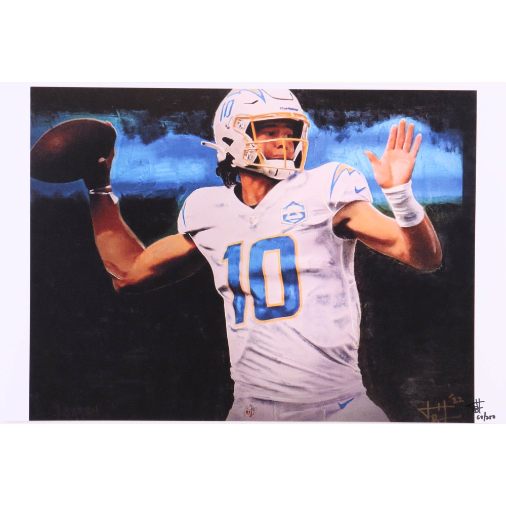 Justin Herbert - Chargers - Joshua Barton 12x18 Signed Limited Edition ...