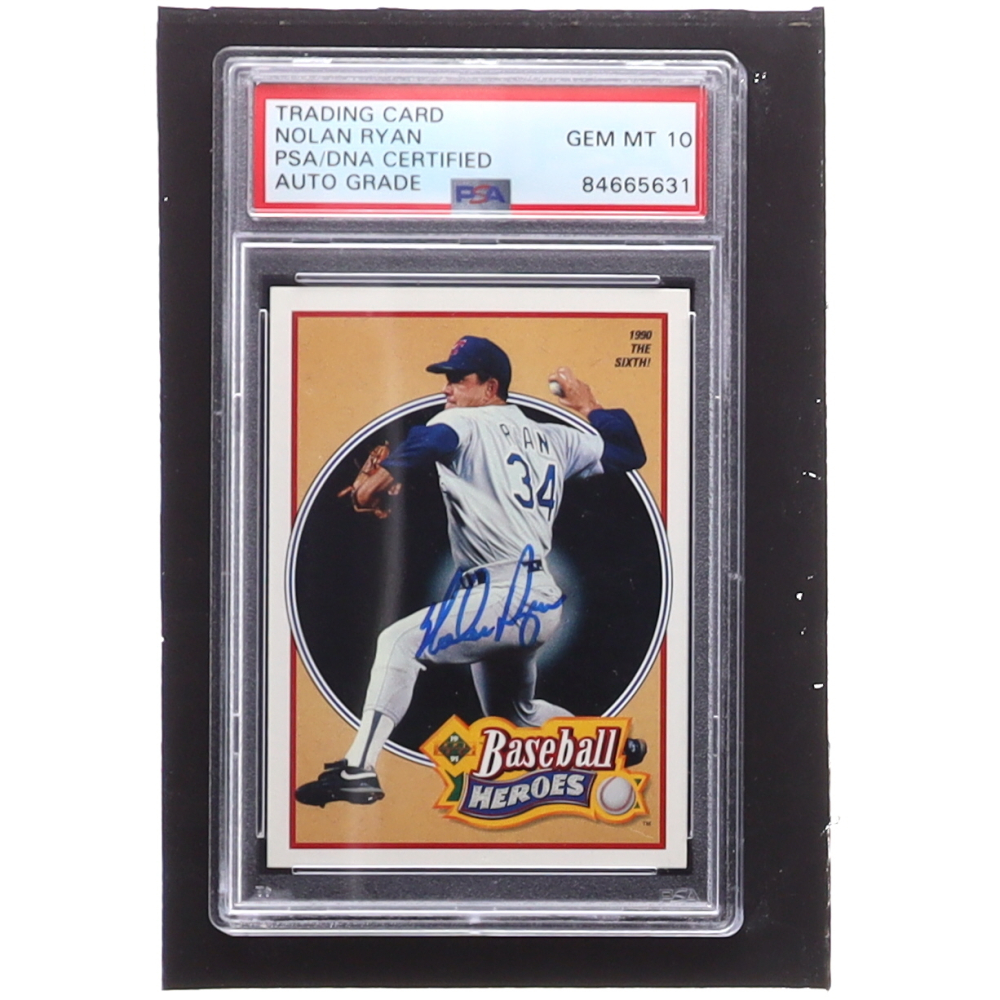 Nolan Ryan Signed 1991 Upper Deck Ryan Heroes #16 (PSA) | Pristine Auction