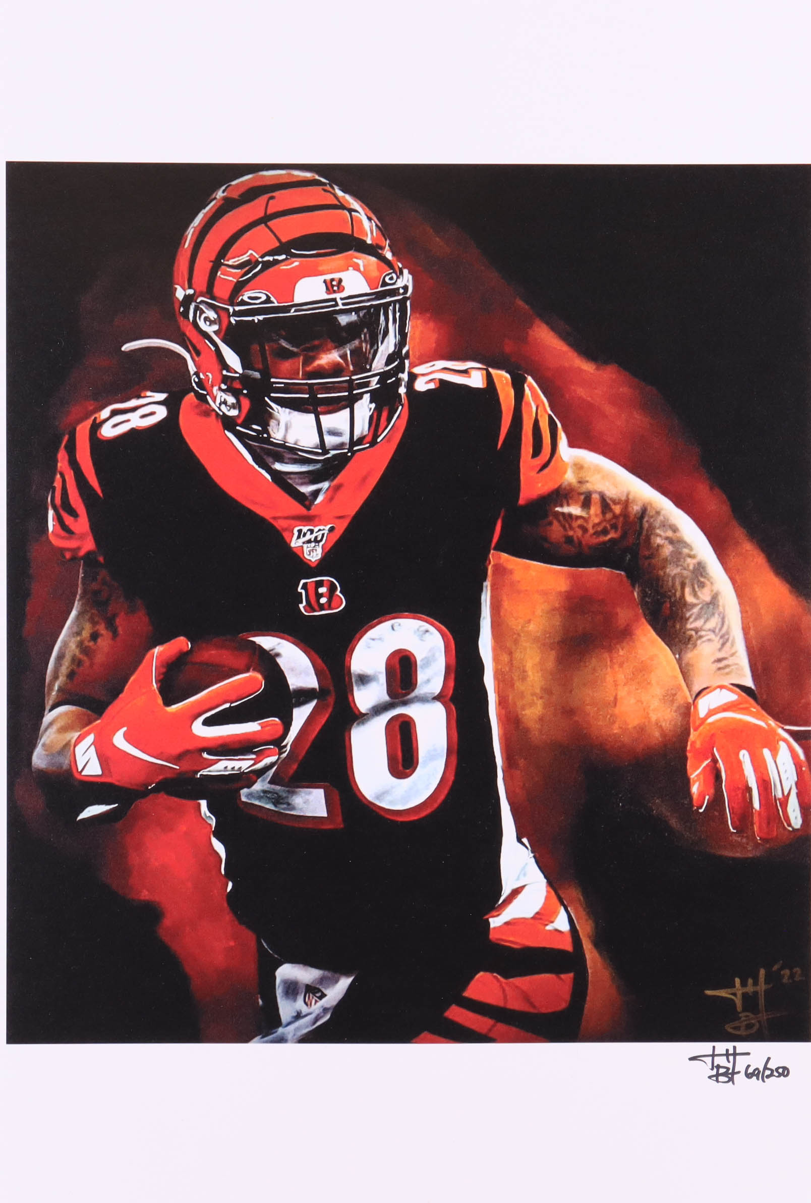 Joe Mixon - Bengals - Joshua Barton 12x18 Signed Limited Edition ...