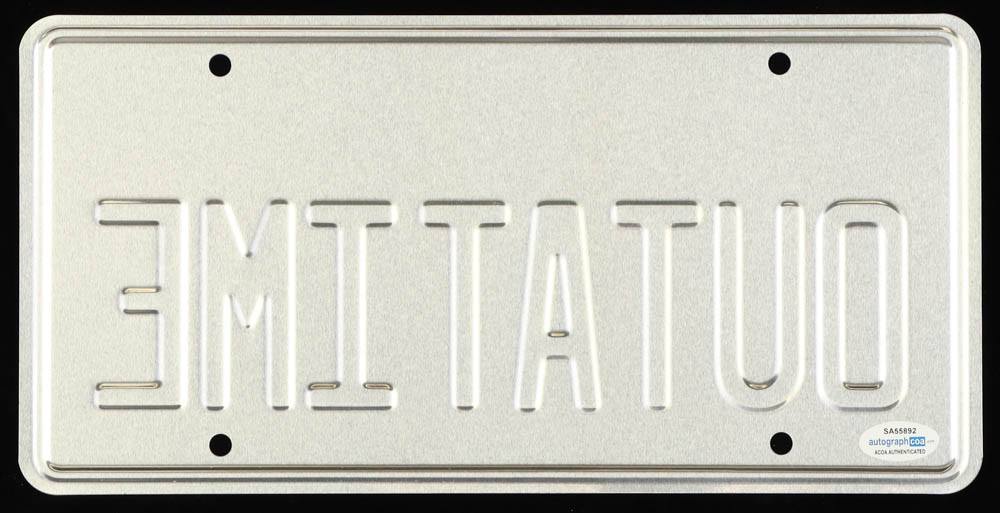 Bob Gale Signed "Back to the Future" License Plate Inscribed "88 MPH ...