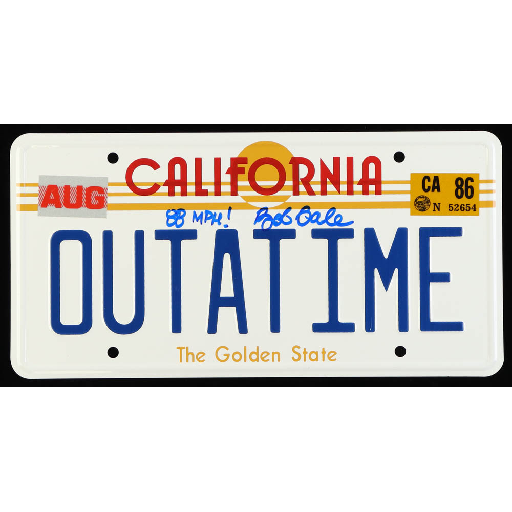 Bob Gale Signed "Back to the Future" License Plate Inscribed "88 MPH ...