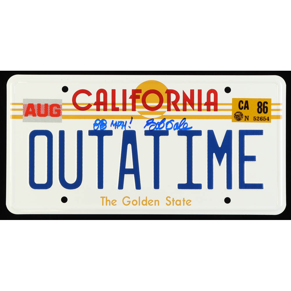 Bob Gale Signed "Back to the Future" License Plate Inscribed "88 MPH ...