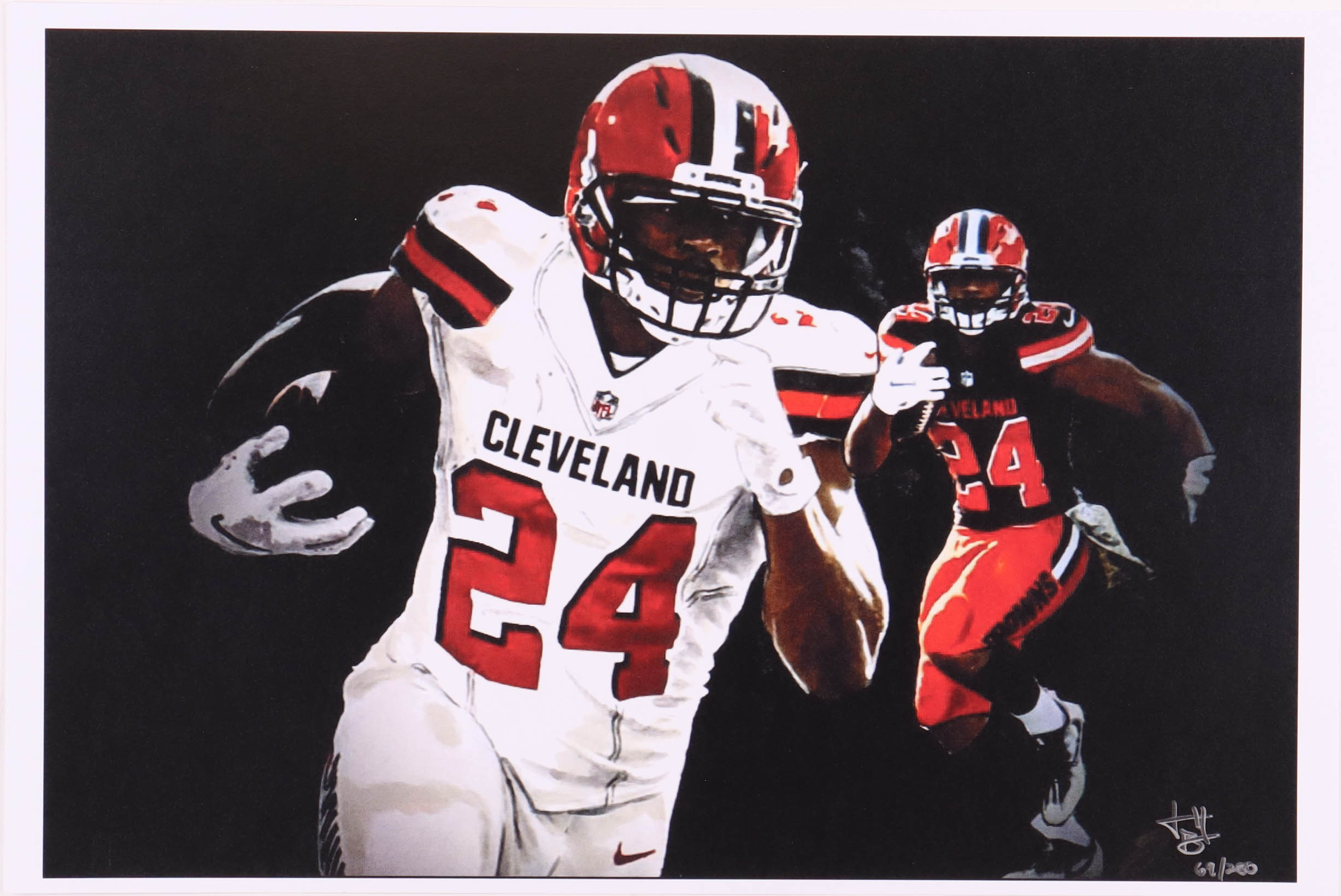 Nick Chubb - Browns - Joshua Barton 12x18 Signed Limited Edition ...