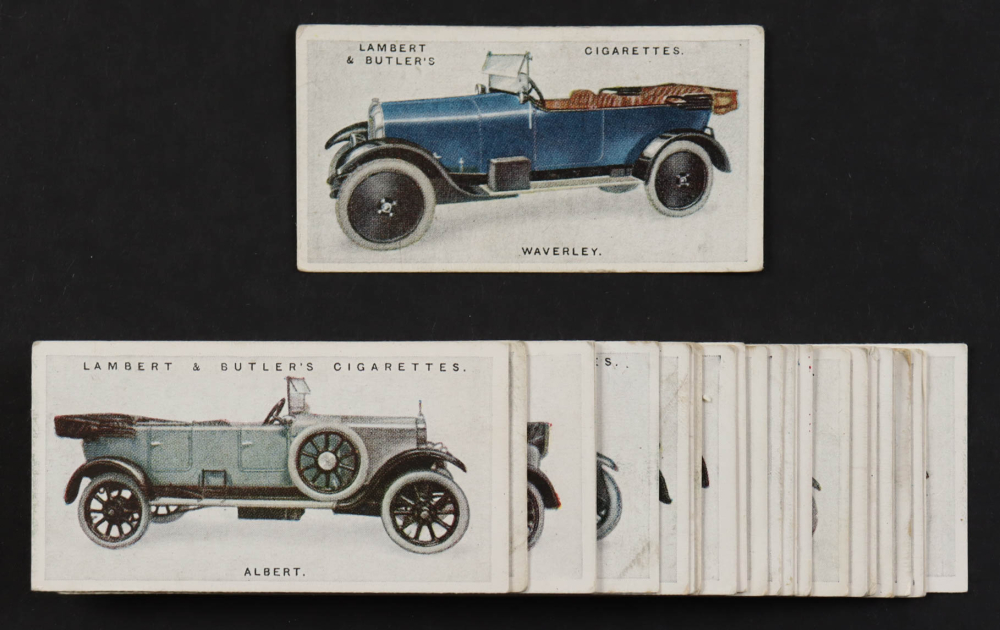 1923 Lambert & Butler's Motor Cars Complete Set of (25) Cards with ...