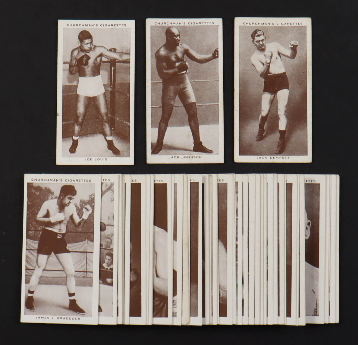 1938 Churchman's Boxing Personalities Complete Set of (50) Cards with ...