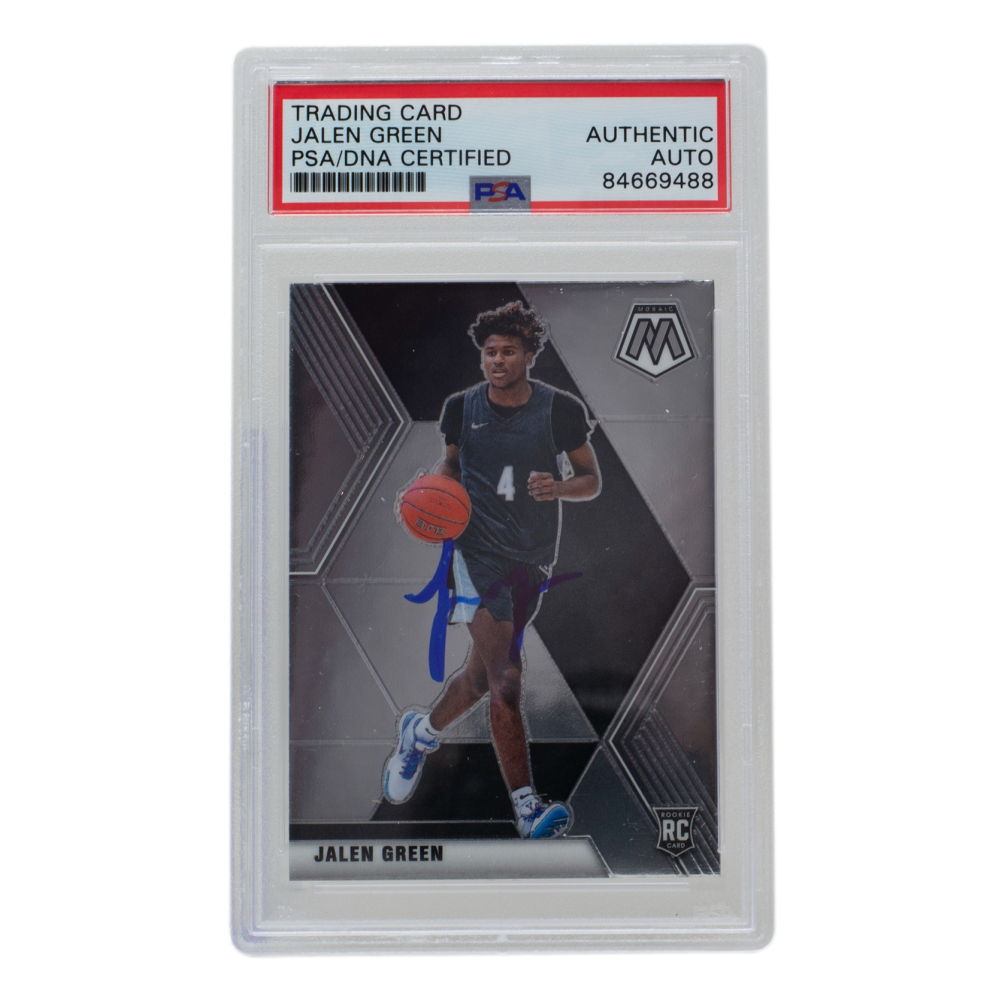 Jalen Green Signed 2021-22 Panini Chronicles Draft Picks Silver #254 Mosaic (PSA) | Pristine Auction