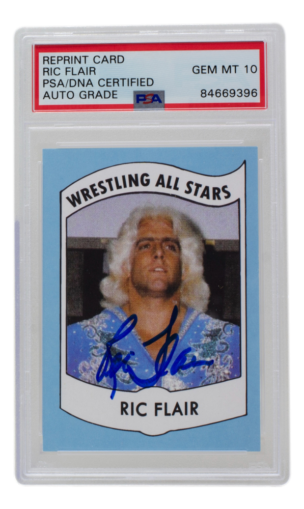 Ric Flair Signed Sticker on 1982 PWE Wrestling All-Stars Series A #27 ...