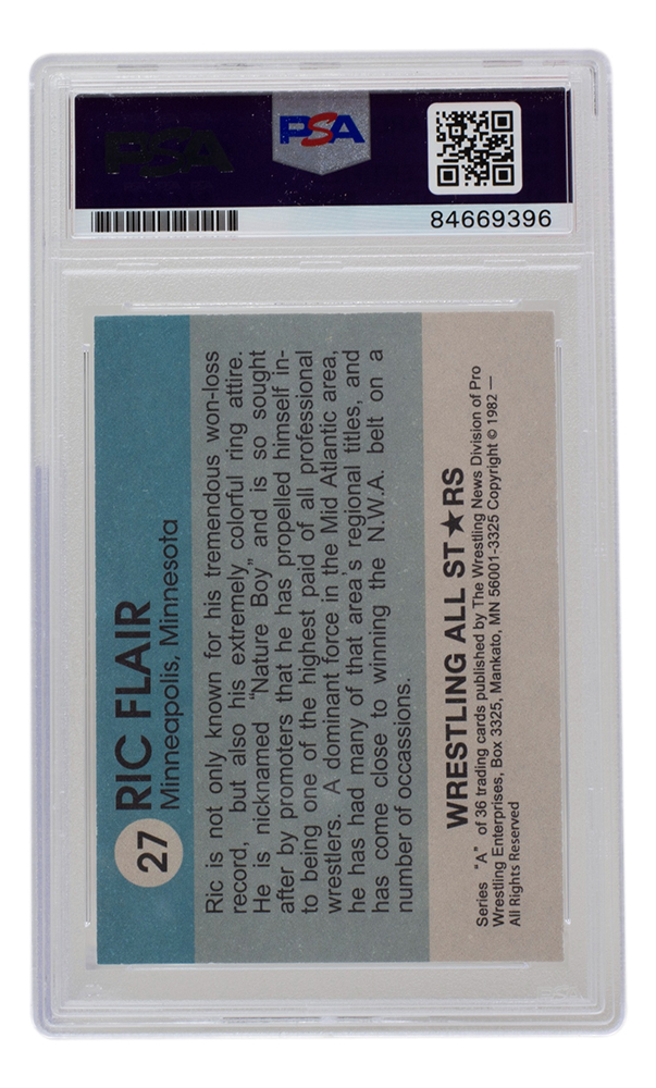 Ric Flair Signed Sticker on 1982 PWE Wrestling All-Stars Series A #27 ...