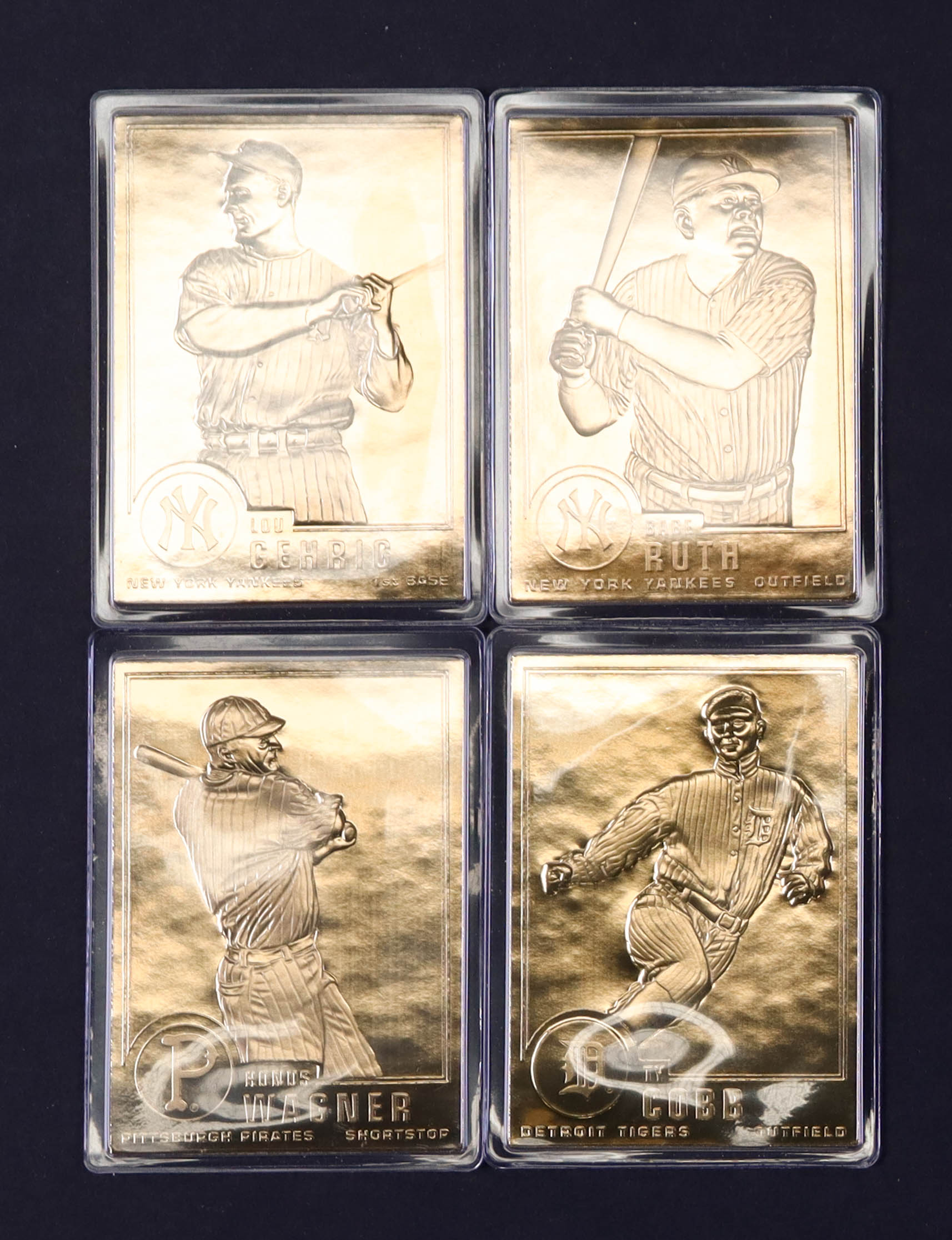 Complete Set of (50) 1996-03 Danbury Mint 22kt Gold Baseball Cards with ...