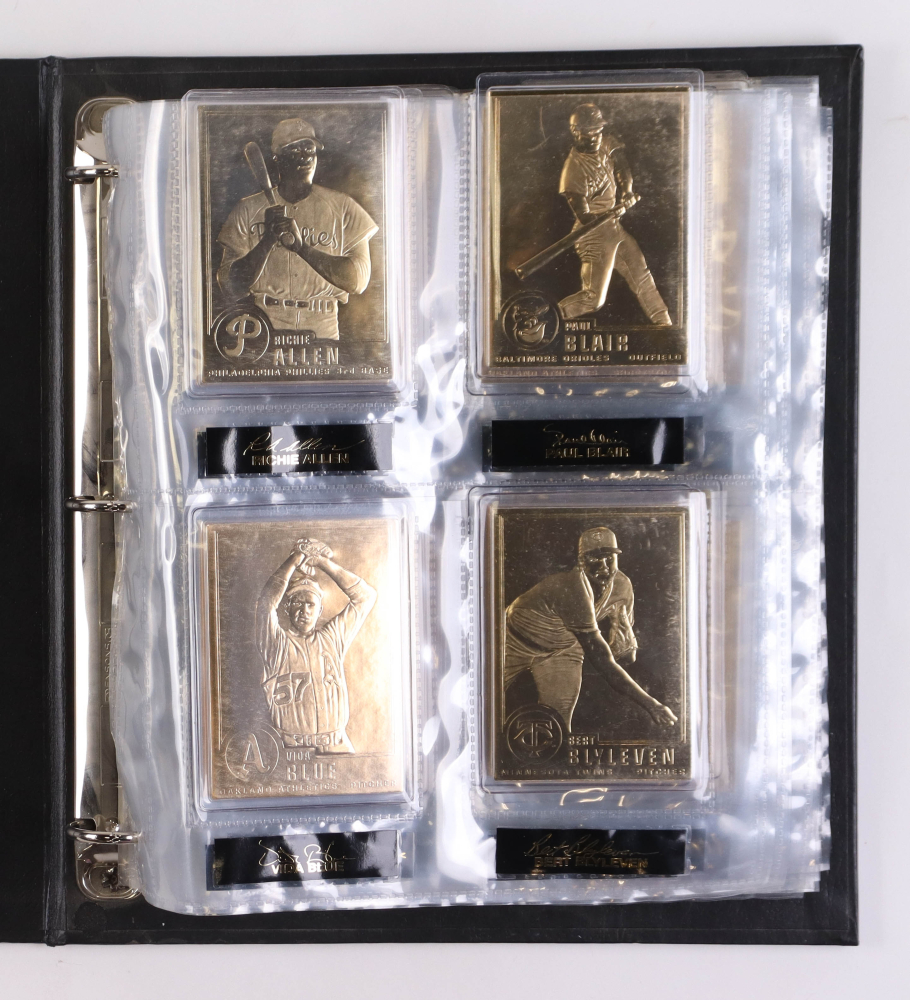 Complete Set of (50) 1996-03 Danbury Mint 22kt Gold Baseball Cards with ...