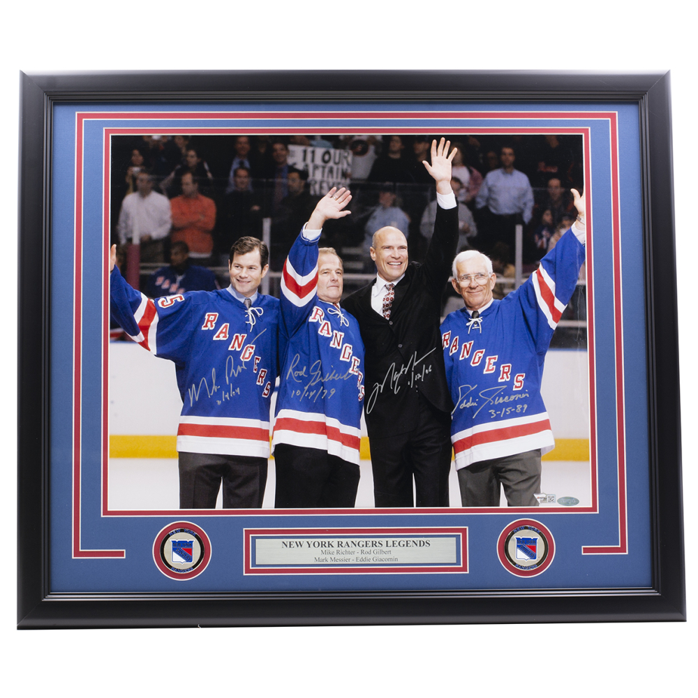 Rangers Legends Custom Framed Photo Signed by (4) with Mike Richter ...