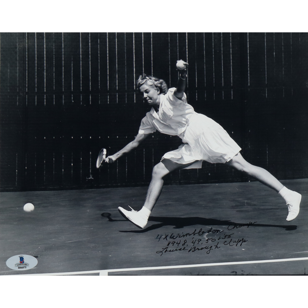 Louise Brough Signed 8x10 Photo Inscribed "4x Wimbledon Champ 1948, 49 ...
