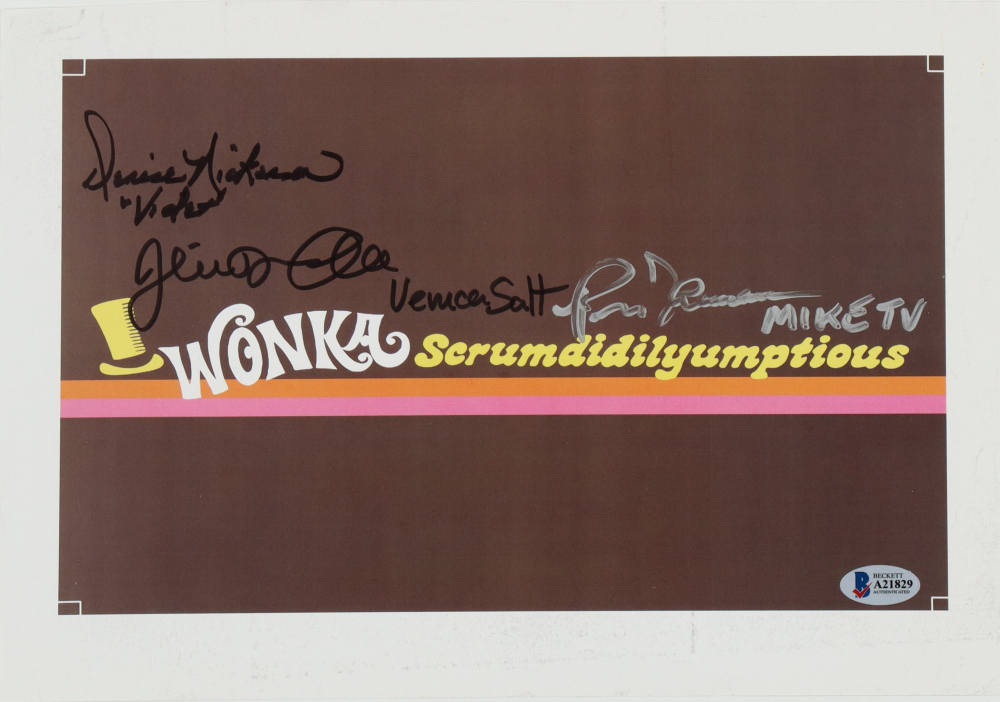 Julie Dawn Cole, Denise Nickerson & Paris Themmen Signed "Willy Wonka ...