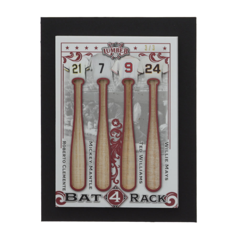 2022 Leaf Lumber Bat Rack 4 Silver #BR405 Roberto Clemente / Mickey ...