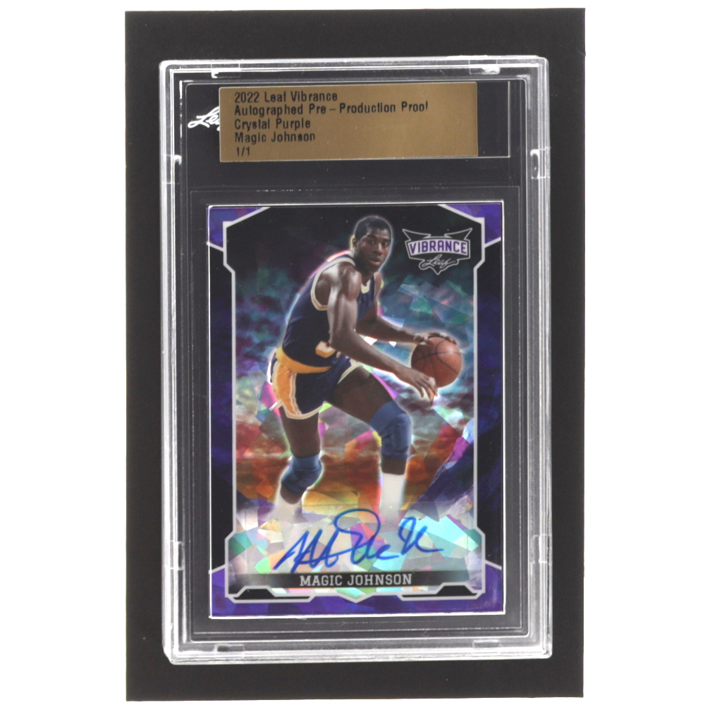 Magic Johnson 2022 Leaf Vibrance Pre-Production Proof Crystal Purple ...