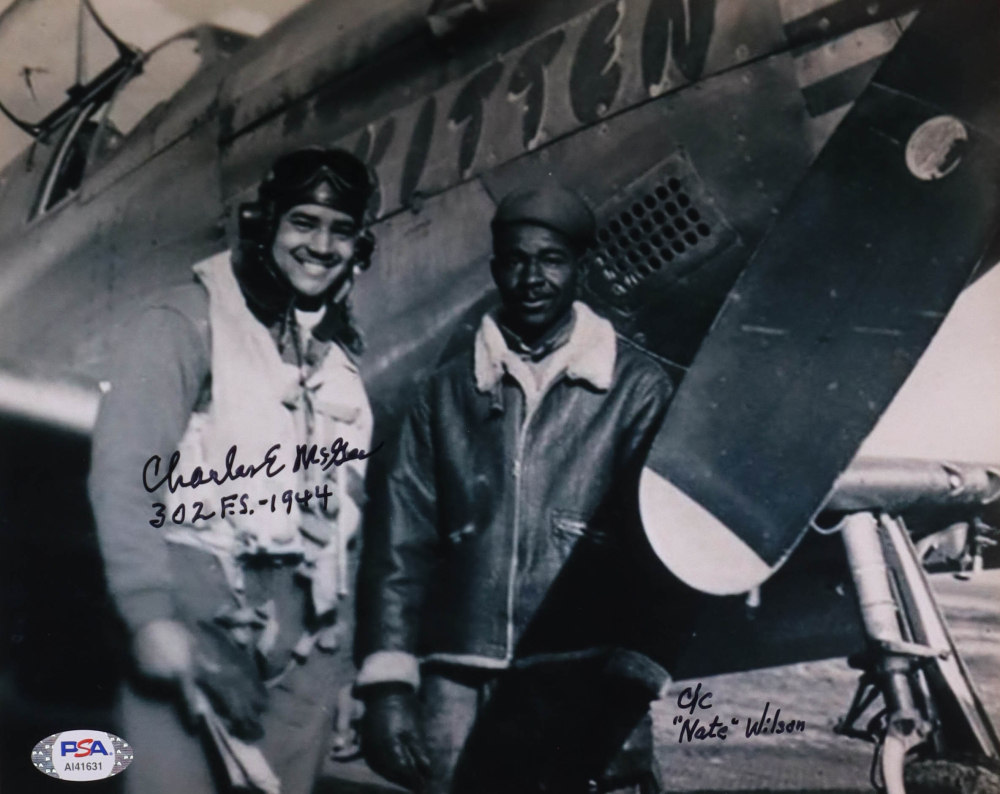 Charles McGee Signed 8x10 Photo Inscribed "302 F.S.-1944" & "C/C Nate Wilson" (Beckett ...
