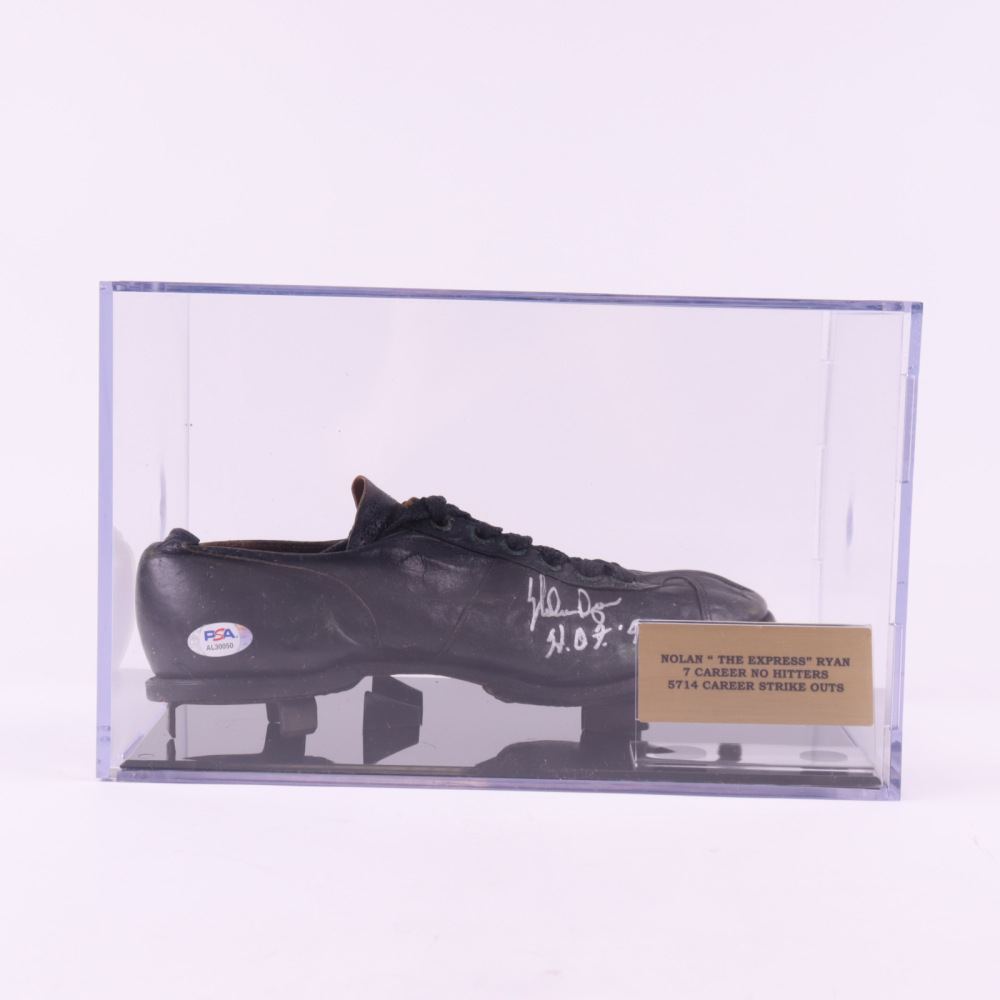 Nolan Ryan Signed Vintage Leather Baseball Cleat Inscribed "H.O.F. '99 ...