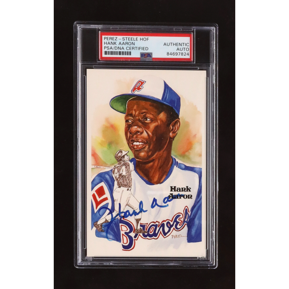 Hank Aaron Autographed Perez Steele Postcard #NNO (PSA) | Pristine Auction