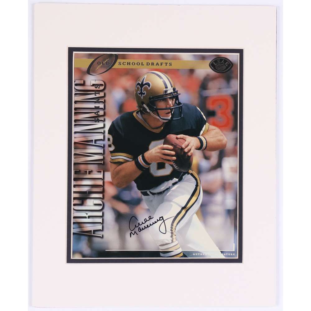 Archie Manning Custom Matted 1997 Leaf Signature Old School Drafts ...