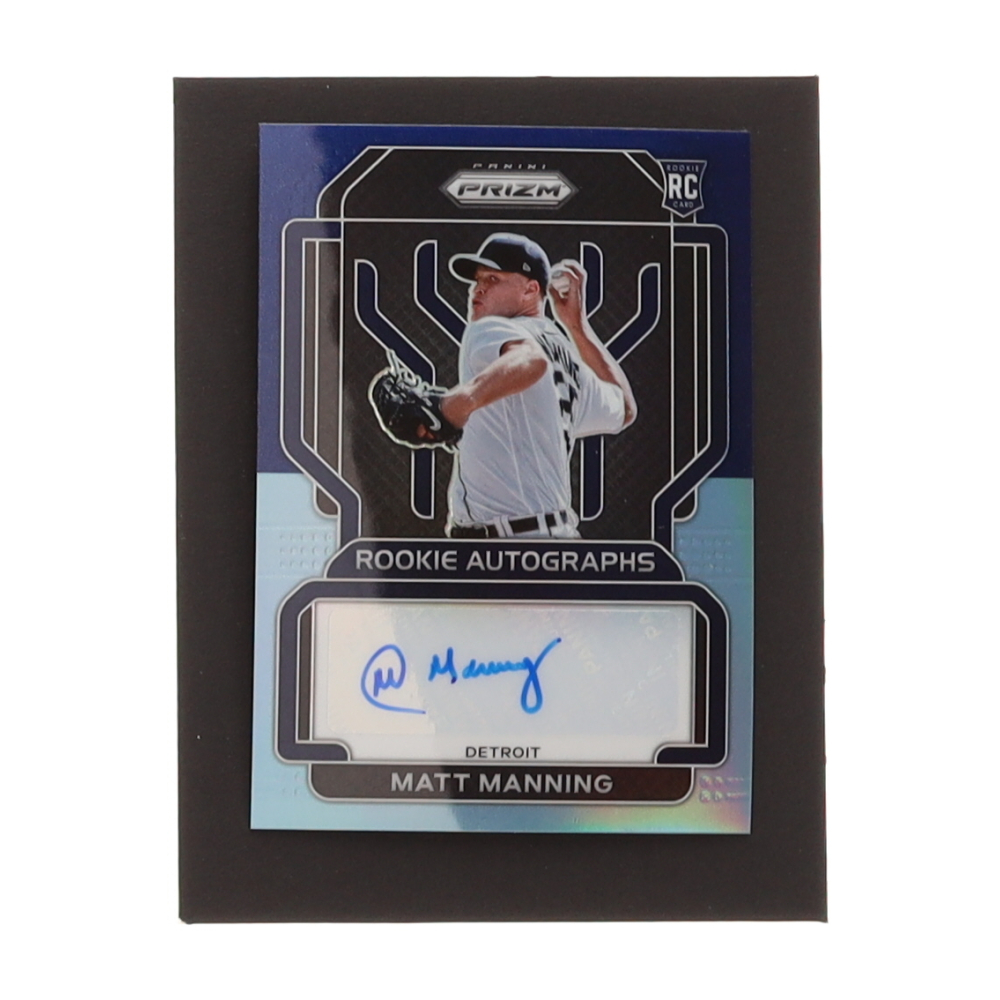 Matt Manning 2022 Panini Prizm Rookie Autographs Prizms Navy Blue Carolina Blue #1 RC #17/25 ...
