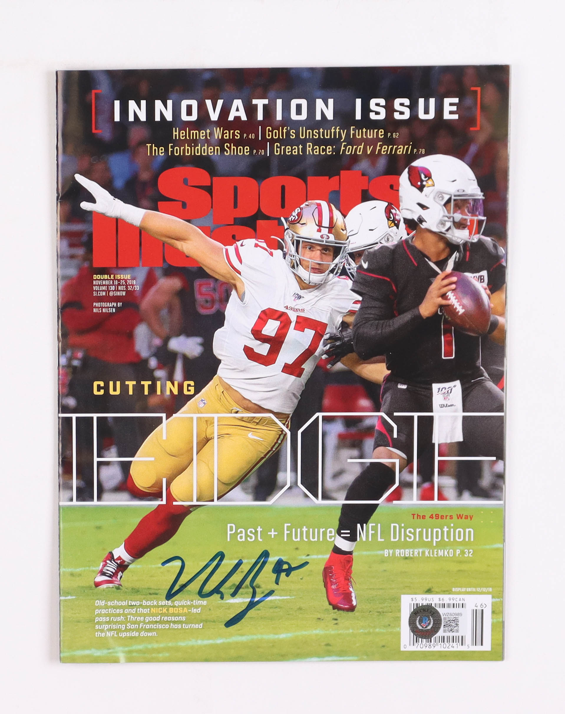 Nick Bosa Signed 2019 Sports Illustrated Magazine (Beckett) | Pristine ...