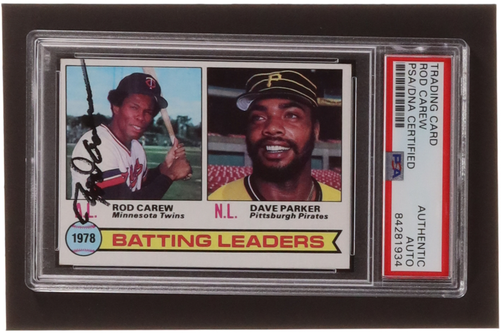 Rod Carew Signed 1979 Topps #1 Batting Leaders Rod Carew / Dave Parker ...