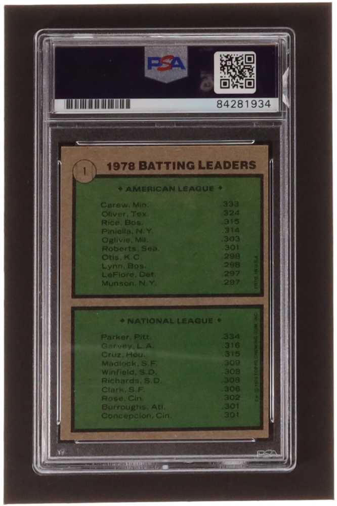 Rod Carew Signed 1979 Topps #1 Batting Leaders Rod Carew / Dave Parker ...