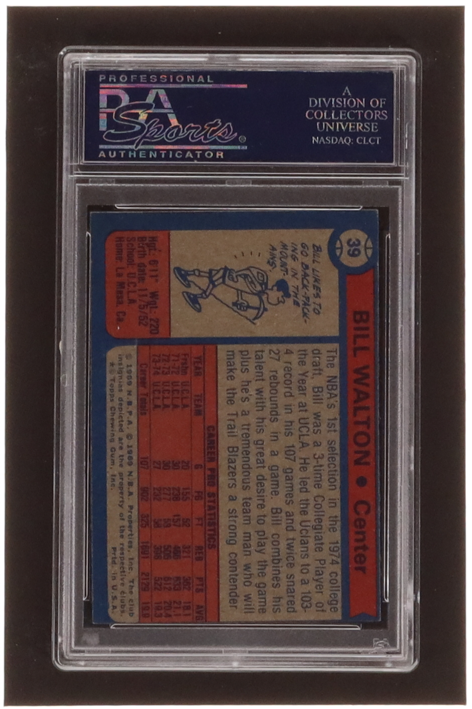 Bill Walton 1974-75 Topps #39 RC (PSA 8) (OC) | Pristine Auction