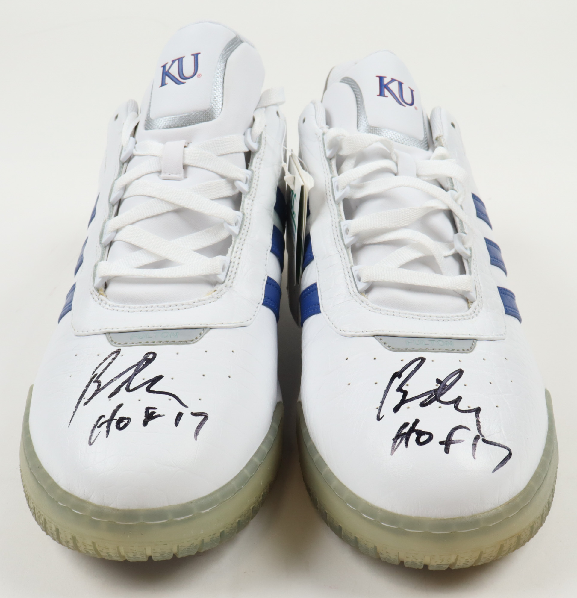 Bill Self Signed Pair of Kansas Team-Issued Basketball Shoes Inscribed ...