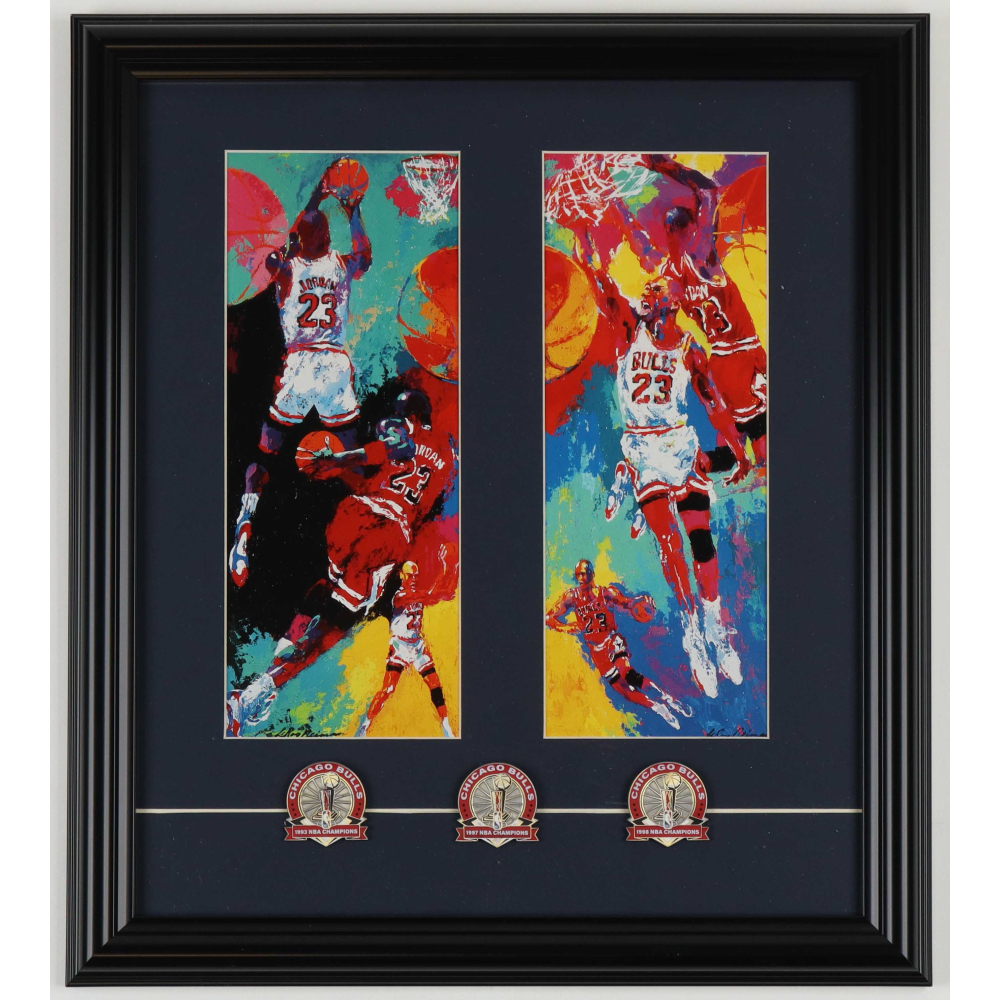 LeRoy Neiman "Michael Jordan" Custom Framed Matching (2) Print Set with ...