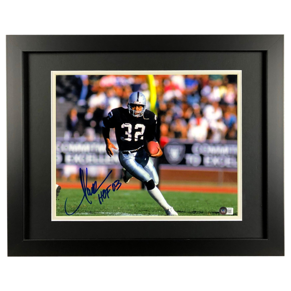 Marcus Allen Signed Raiders Custom Framed Photo Inscribed "HOF 03 ...