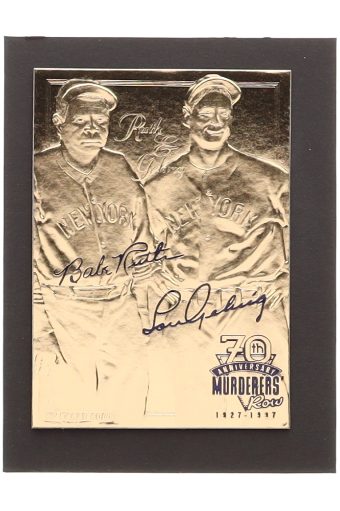 Babe Ruth & Lou Gehrig 1997 70th Anniversary Murderers' Row 23KT Gold ...