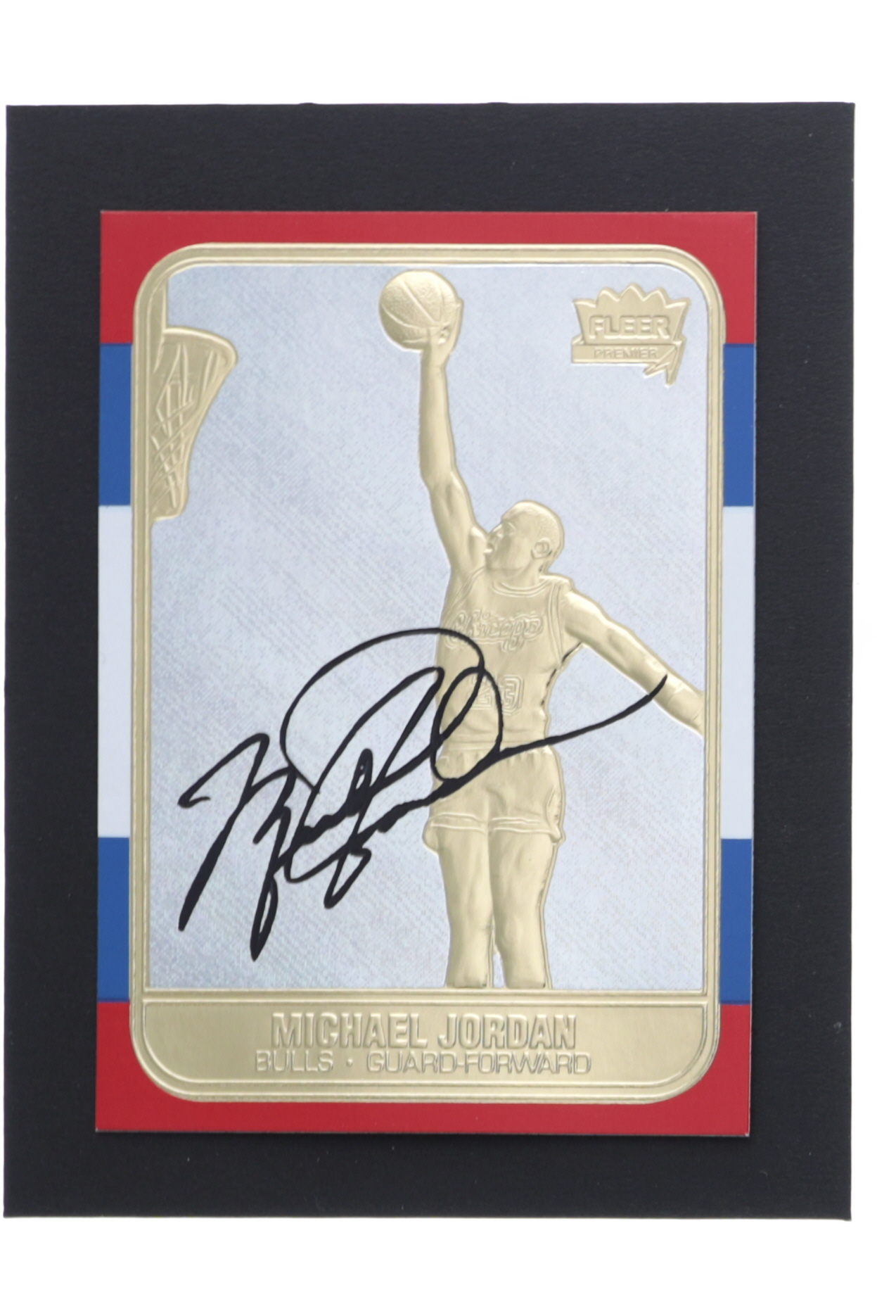 Michael Jordan 1997 Fleer Premier Prizm Refractor Black Signature 23Kt ...