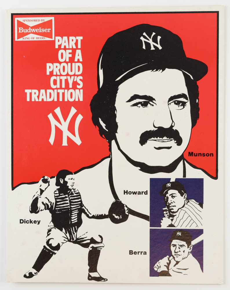 Yankees 1970s 11x14 Budweiser Counter Stand-Up Heavy Cardboard Display ...