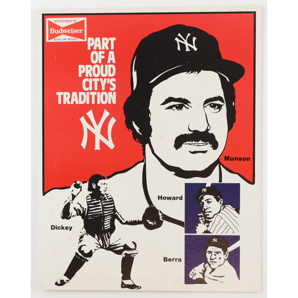 Yankees 1970s 11x14 Budweiser Counter Stand-Up Heavy Cardboard Display ...
