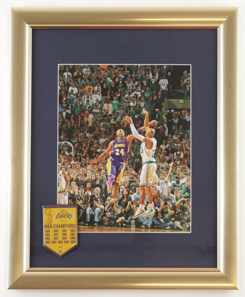 Kobe Bryant Lakers Custom Framed Photo Display With Lakers Mini Metal ...