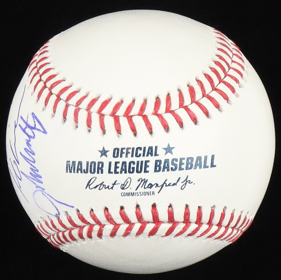 Greg Maddux, Tom Glavine & John Smoltz Signed OML Hall of Fame Logo ...