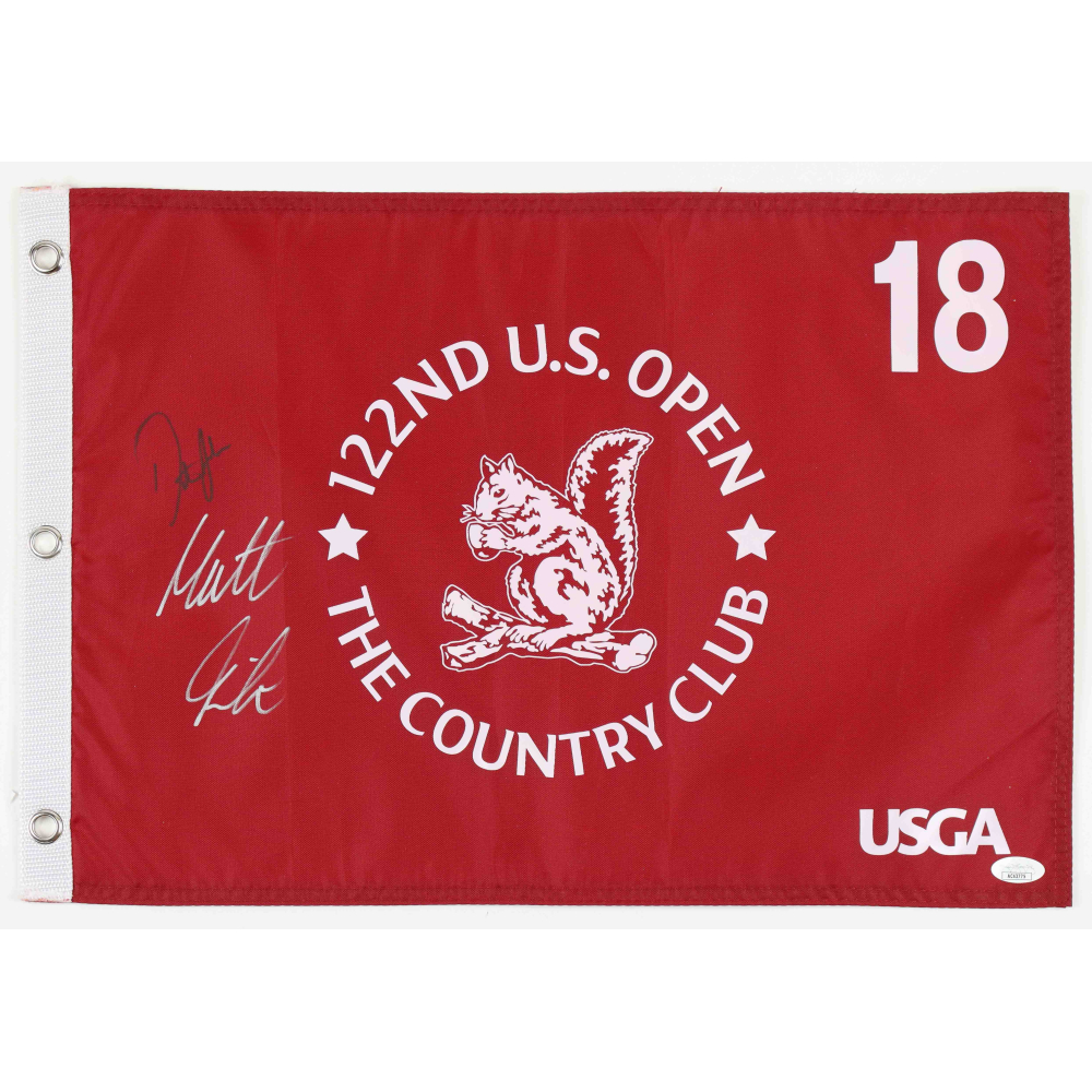 Matt Fitzpatrick & Dustin Johnson Signed 122nd U.S. Open Pin Flag (JSA ...
