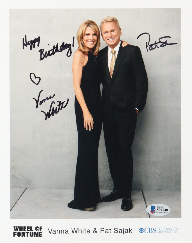 Vanna White & Pat Sajak Signed "Wheel Of Fortune" 8x10 Photo Inscribed "Happy Birthday ...