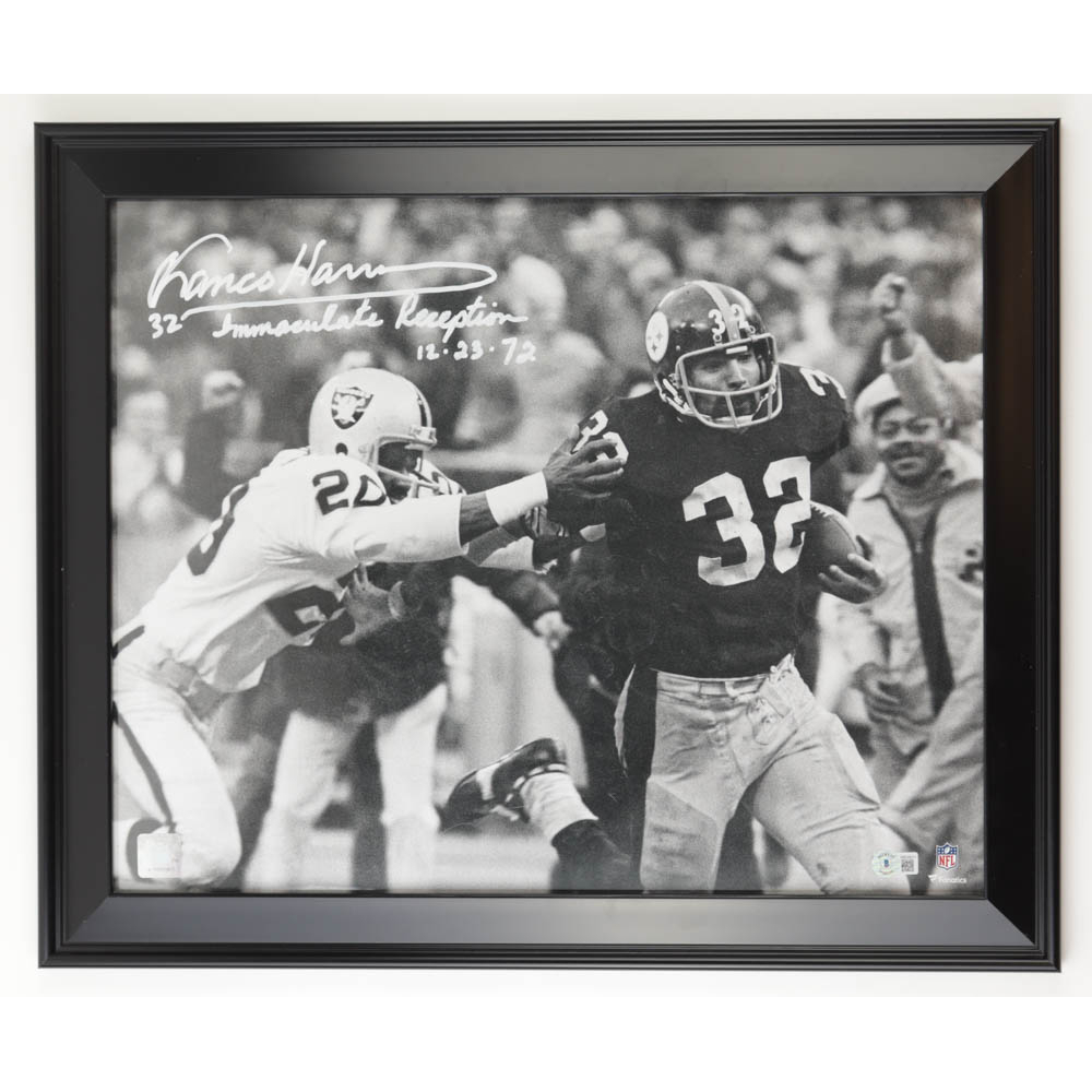 Franco Harris Signed Steelers Custom Framed Photo Display Inscribed ...