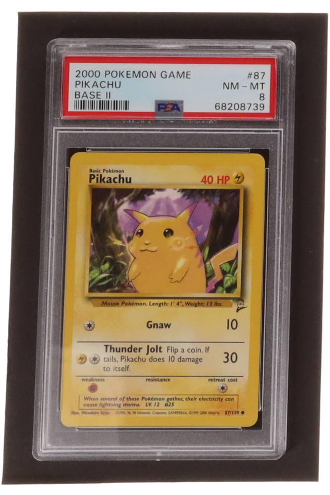 Pikachu 2000 Pokemon Base 2 Unlimited #87 (PSA 8) | Pristine Auction