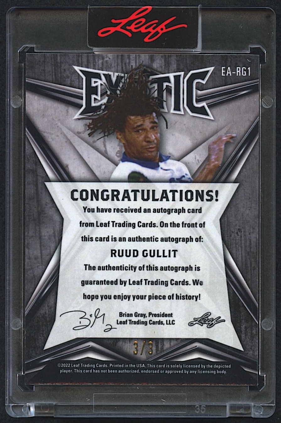 Ruud Gullit 2022 Leaf Exotic Fish #EA-RG1 Autograph #3/3 | Pristine Auction