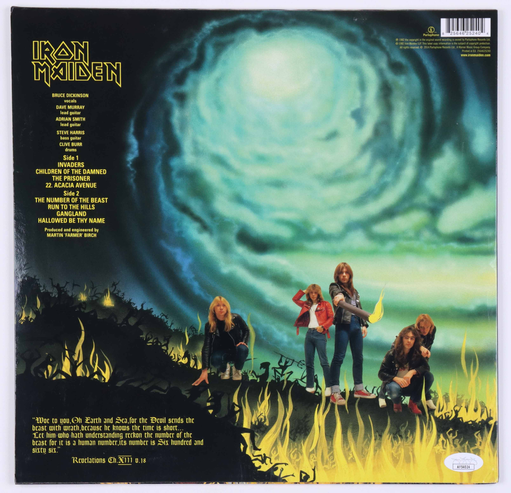 Derek Riggs Signed Iron Maiden "The Number of the Beast" Vinyl Record ...