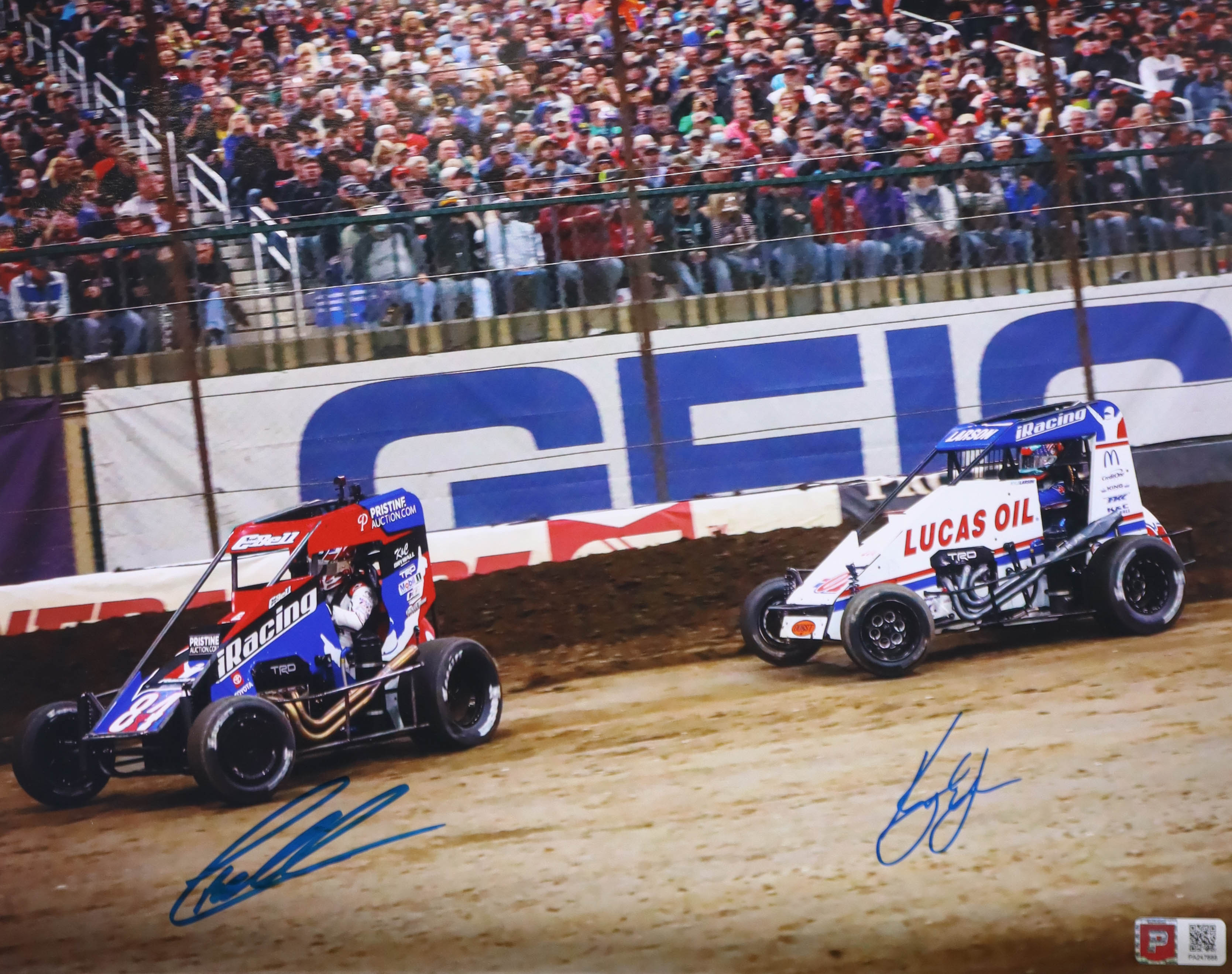 Kyle Larson & Christopher Bell Dual Signed Chili Bowl 8x10 Photo (PA ...