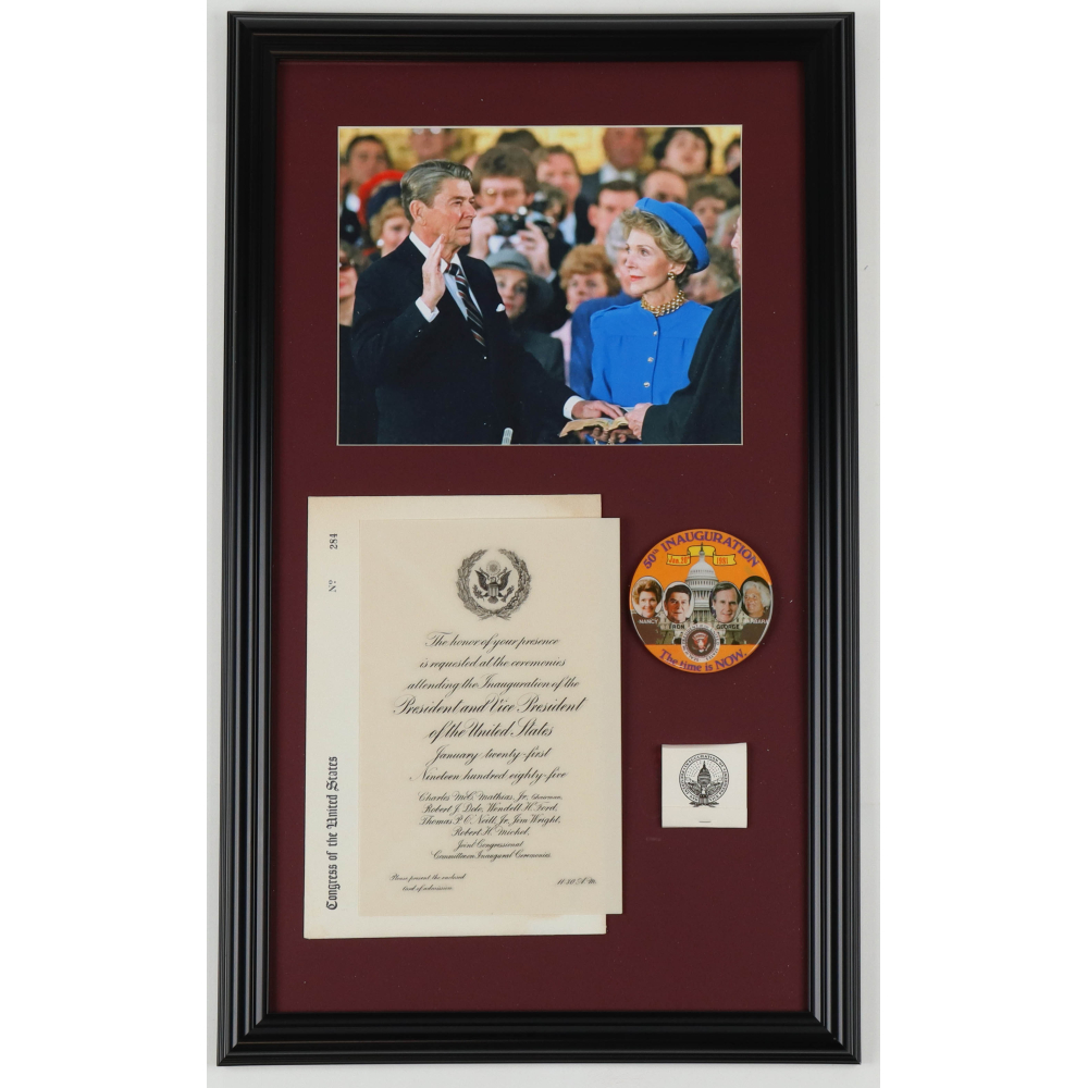 Ronald Reagan Custom Framed Inauguration Display with Invitation ...