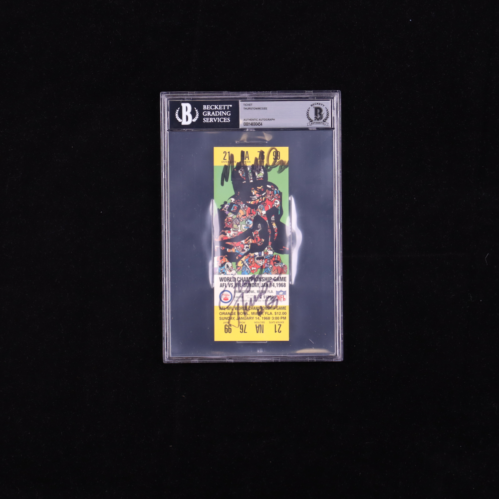 Fred "Fuzzy" Thurston & Max McGee Signed Super Bowl II Game Ticket (BGS ...